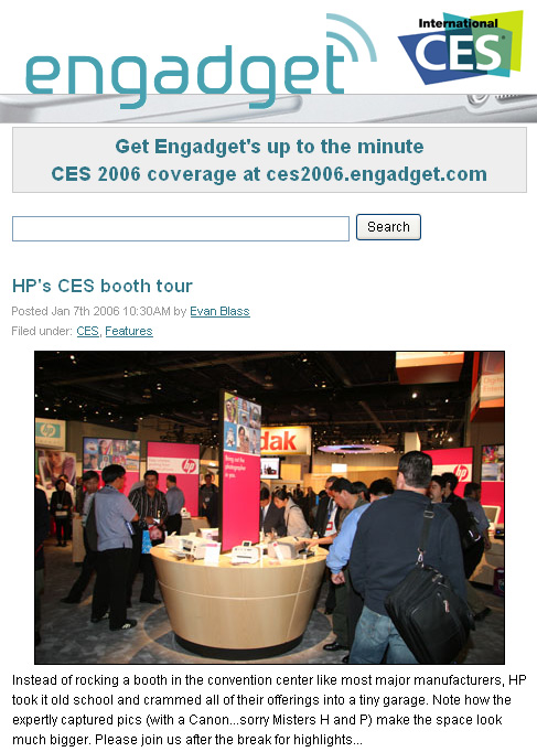[Live from CES2006] Engadget CES booth tour 8 - HP