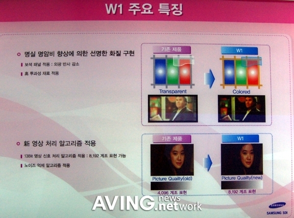 삼성SDI, 풍부한 색상의 PDP TV 'W1'