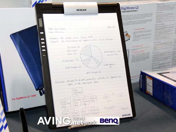 ACECAD , 종이에 쓴 글씨가 저장되는 ‘DigiMemo L2’