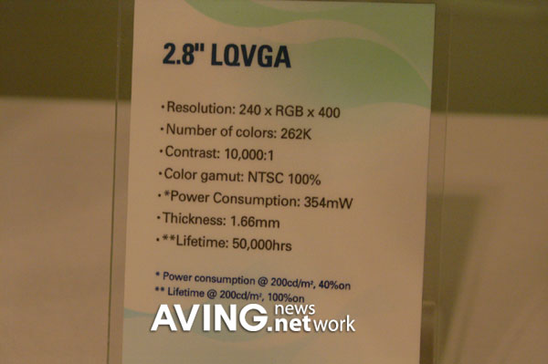 [Visual Focus] SAMSUNG SDI’s AMOLED 소개(3) - 2.8” 와이드형 AMOLED