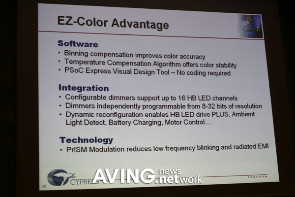 싸이프레스, 최대 16 LED채널 지원하는 ‘EZ-Color 솔루션’ 소개