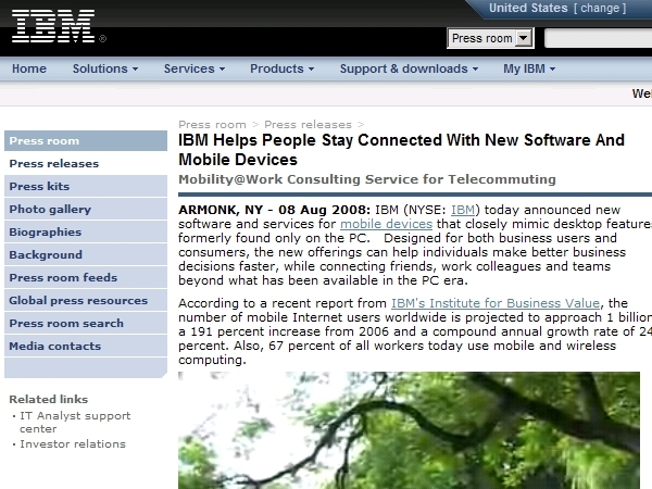 IBM, 아이폰에서 업무 지원하는 '모바일 워크' 발표