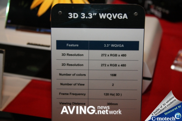 삼성SDI, 3D지원 3.3인치 AMOLED 공개