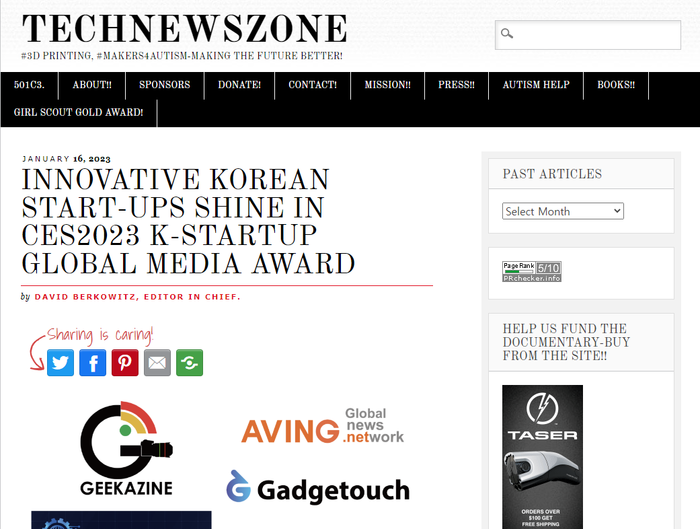 INNOVATIVE KOREAN START-UPS SHINE IN CES2023 K-STARTUP GLOBAL MEDIA AWARD