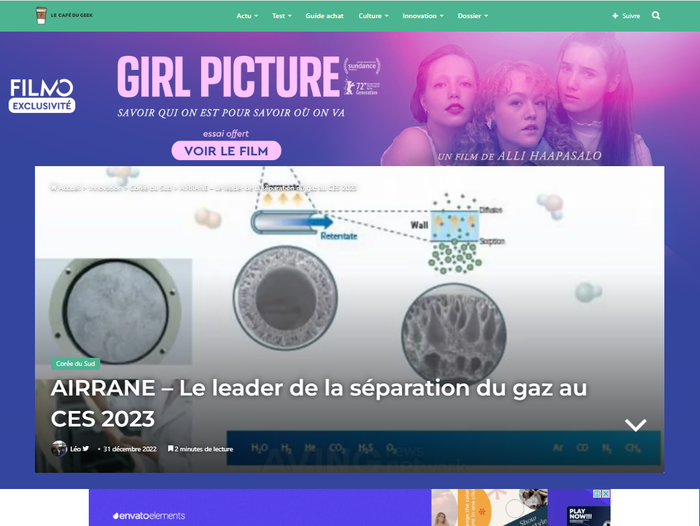 AIRRANE – Le leader de la séparation du gaz au CES 2023