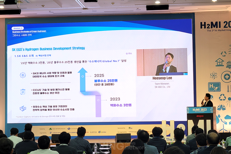 [H2MI 2023] 이희섭 SK E&S 사업전략팀장, "액화수소 공급 본격화·청정수소 설비 구축·SK 플러그 하이버스 설립 등 생태계 조성!"
