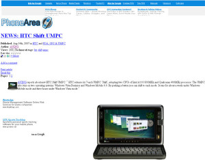[해외보도] UMPC가 2개의 심장을 가졌다, HTC ‘Shift’